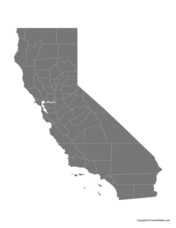 Printable Map of California with Counties | Free USA Maps