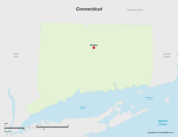 Printable Map of Connecticut with Cities | Free USA Maps
