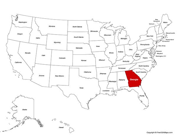Printable Map of Georgia with Cities | Free USA Maps
