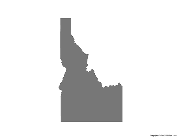 Printable Map of Idaho State Outline | Free USA Maps