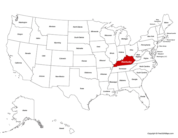 Free Printable State Maps of Kentucky | Free USA Maps