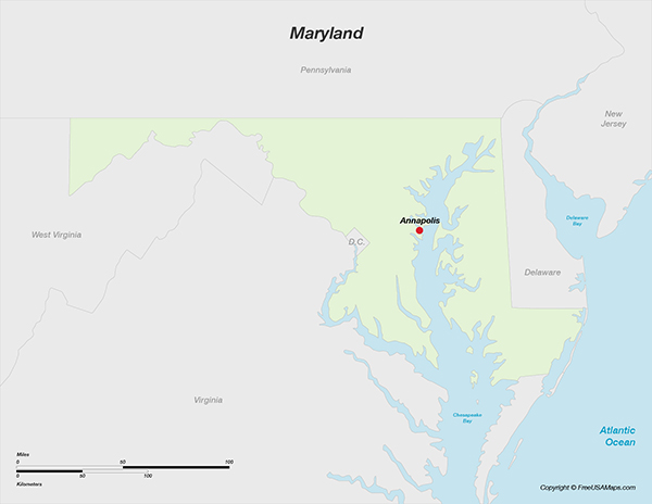 Printable Map of Maryland with Counties and Cities | Free USA Maps
