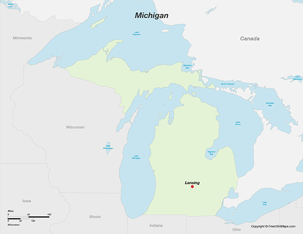 Printable Map of Michigan with Counties and Cities | Free USA Maps