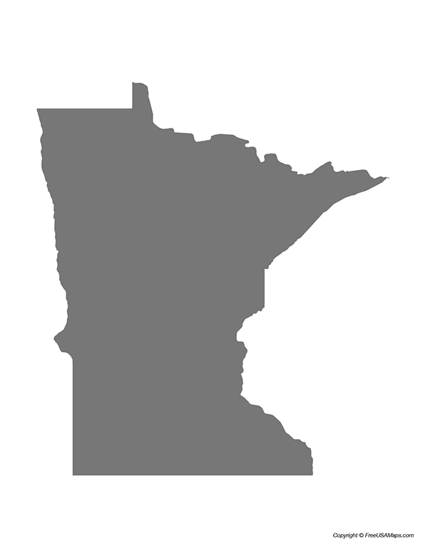 Printable Map of Minnesota State Outline | Free USA Maps