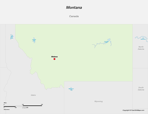 Printable Map of Montana with Capital | Free USA Maps