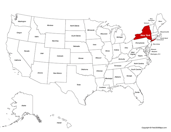 Free Printable State Maps of New York | Free USA Maps