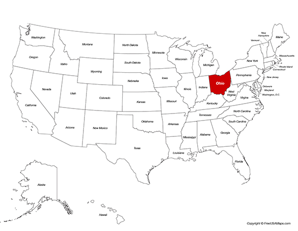 Free Printable State Maps of Ohio | Free USA Maps