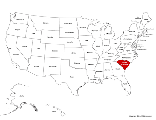 Free Printable State Maps of South Carolina | Free USA Maps
