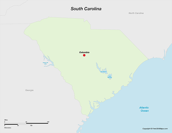 Printable Map of South Carolina with Counties | Free USA Maps