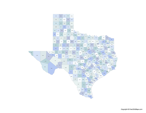 Printable Map of Texas with Counties and Cities | Free USA Maps