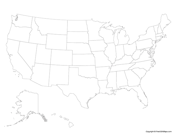 Printable Map of the United States Location on the World Map | Free USA ...